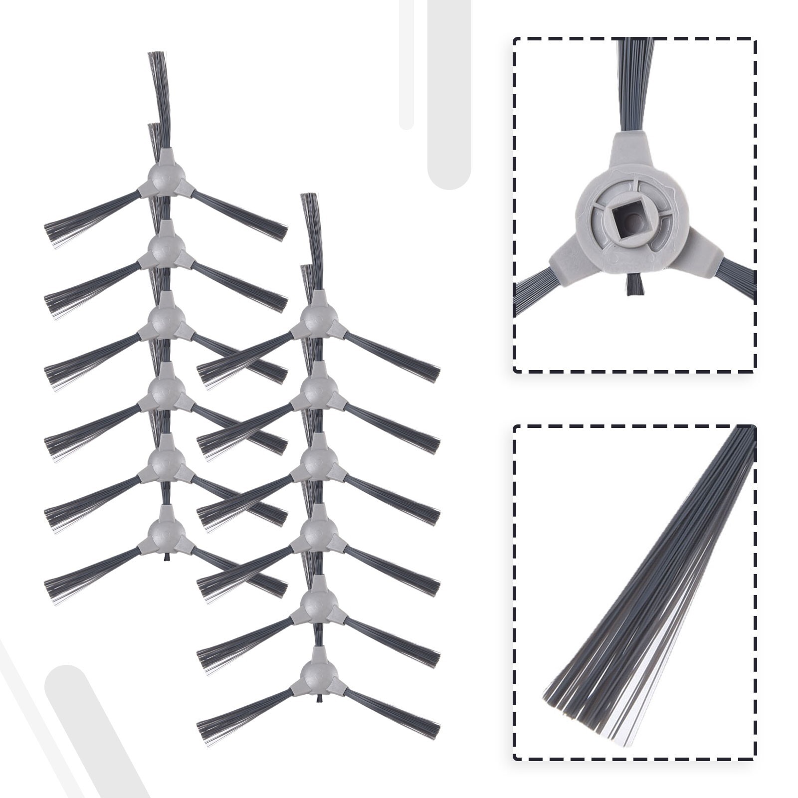 12pcs Replacement Parts Side Brush For Coredy R300,R500,R500+,R3500 ...