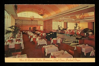 Restaurant postcard Oregon OR Portland Meier & Frank's Aladdin ...