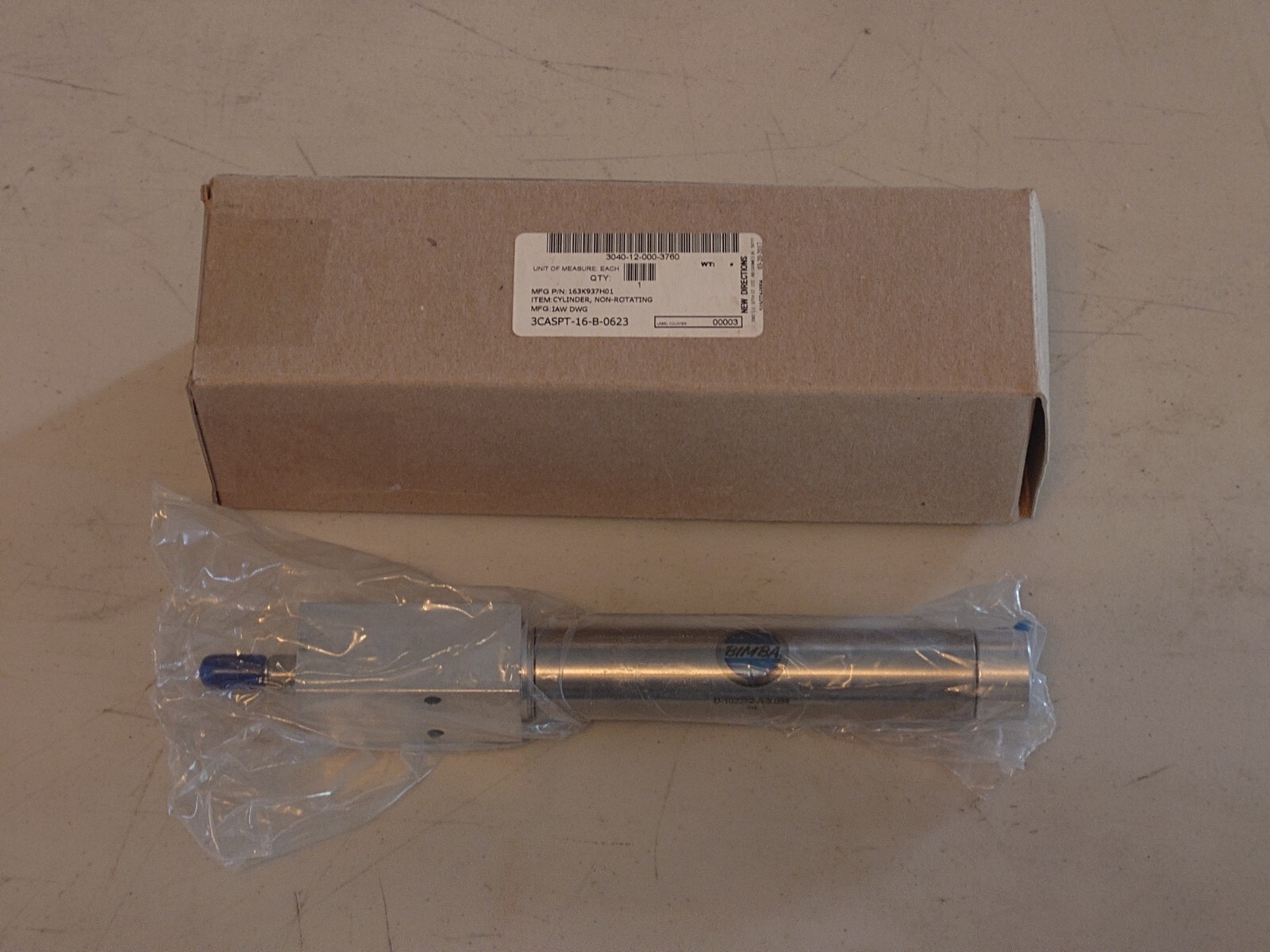 Bimba 163K937H01 Non-Rotating Block Mount Air Cylinder - New In Box | eBay