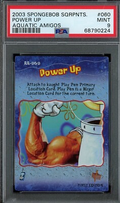 2003 UD Spongebob Squarepants Aquatic Amigos Power Up Sandy SUPER PSA 9 ...