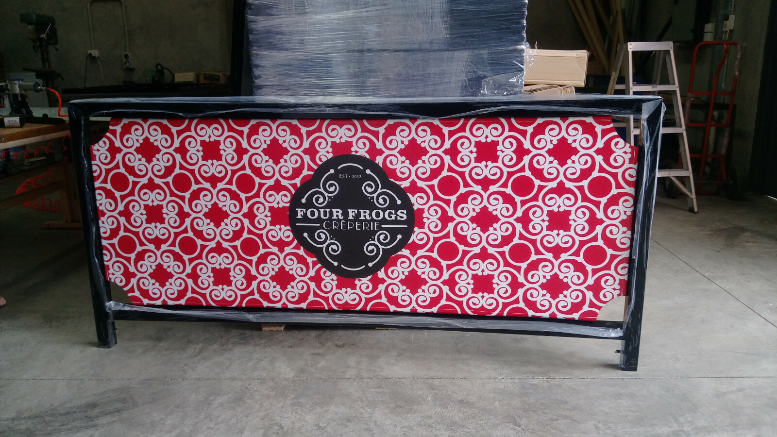 Black Square Cafe Barrier Set 2x2m+2x1m Coffee Barriers with Graphics ...