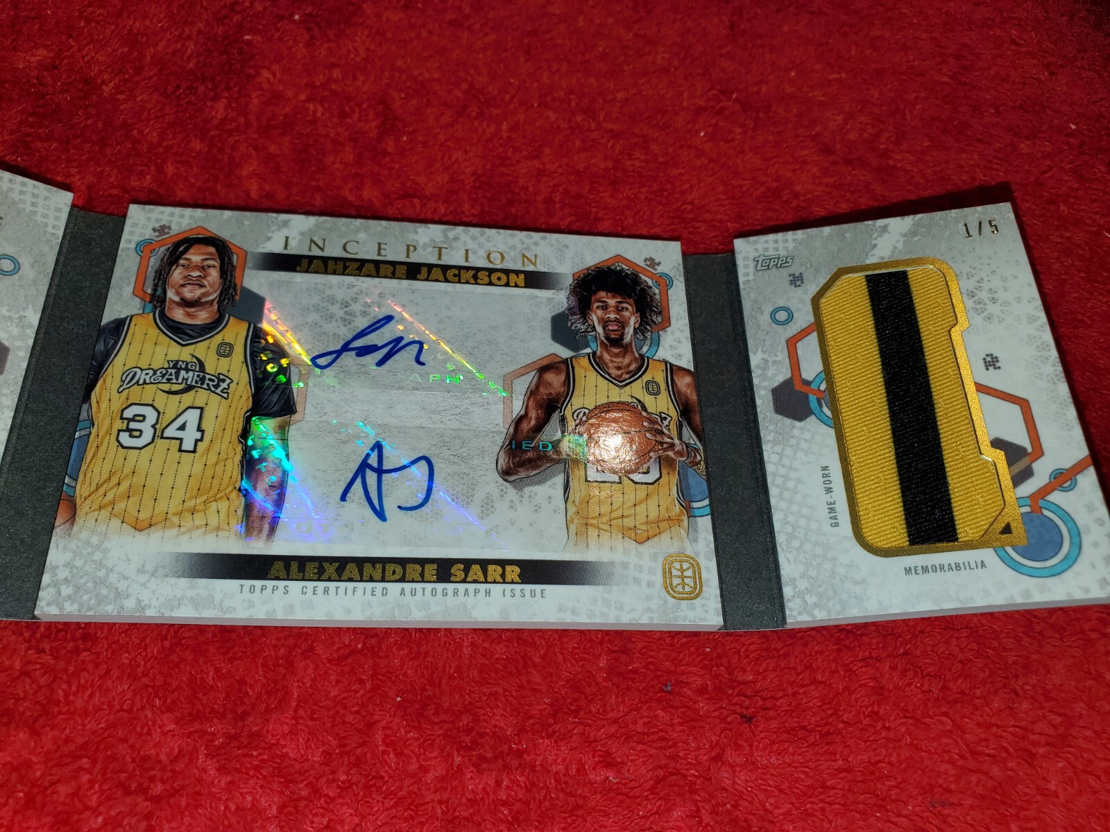 2023 TOPPS INCEPTION OTE DUAL AUTO RELIC BOOK ALEX SARR / JAH JACKSON 1 ...