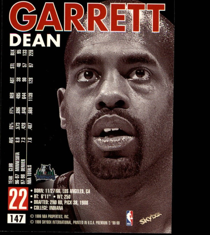 1998-99 SkyBox Premium #147 Dean Garrett | eBay