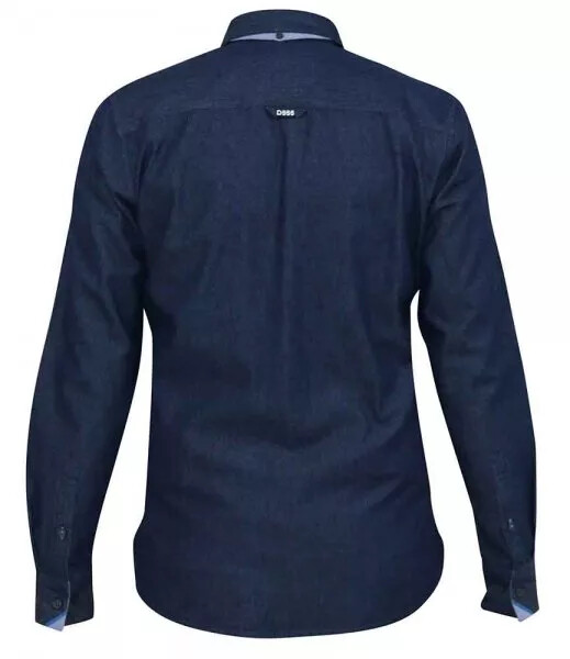 D555 Duke Big Mens Long Sleeve Denim Shirt With Chest Pocket 2XL 3XL ...