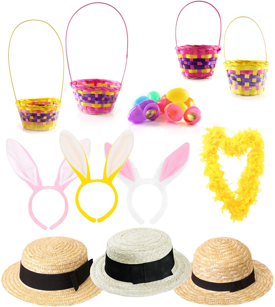 Easter Decorate Straw Hats Funny Easter Chick Wearing Straw