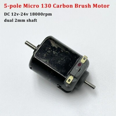 Micro FK-130 5-Pole Rotor Motor DC 12V-24V High Speed Dual Shaft Rail ...