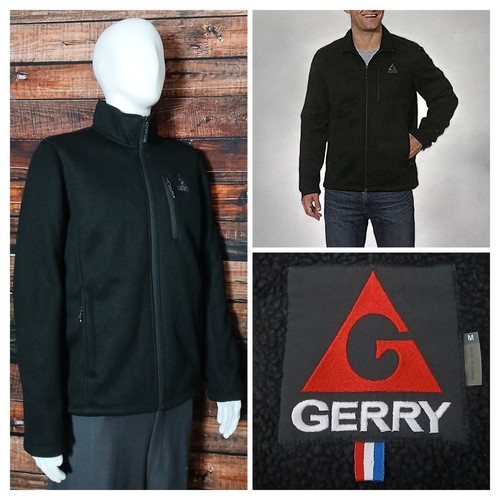 Gerry Jacket Size M Fleece Lined Thick Knit Full Zip Zipped Pockets ...