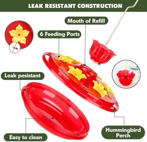 Hummingbird feeders for Outdoors Ant Bee Proof Leak-Proof,2 Pack 7 Ounces Plasti | eBay