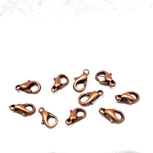 120X Round Lobster Claw Clasp w/Ring " Antique Copper Color" Size: 10 ...