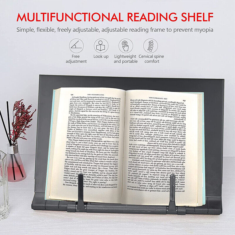 Portable Steel Book Stand Reading Desk Holder Tilt Adjustment Holder ...