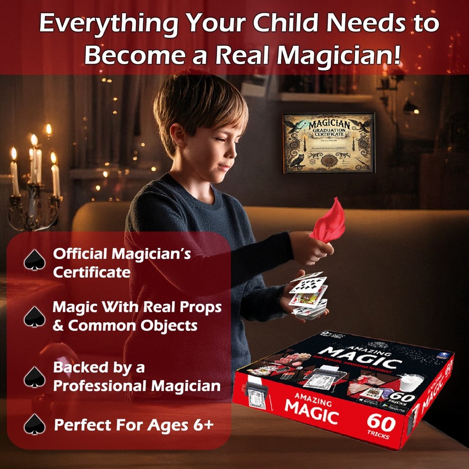 Amazing Magic Kit for Kids 60 Easy Tricks + Video|Magic Set for ...