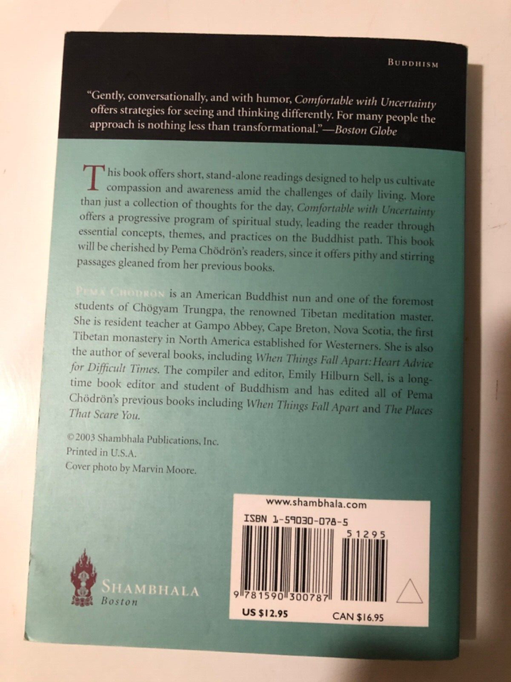 Comfortable With Uncertainty Book 9781590300787| eBay