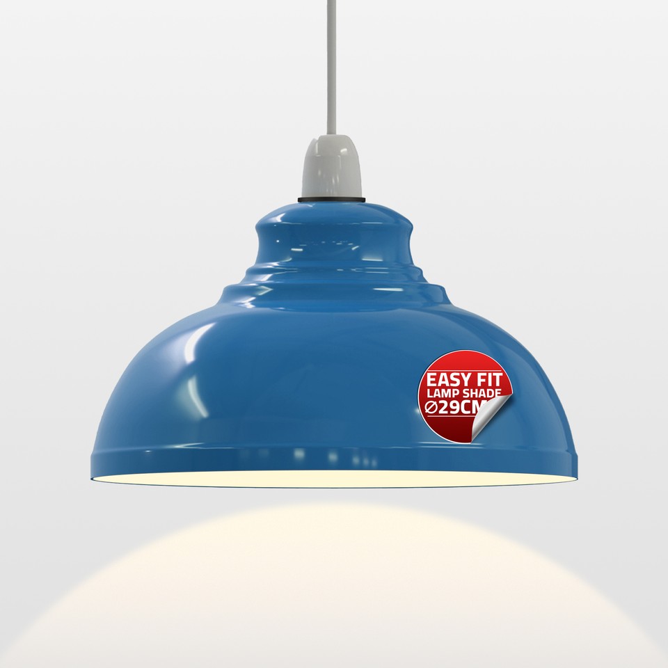 Ceiling Light Shade Easy Fit Small Blue Shade for Pendant Living Room ...