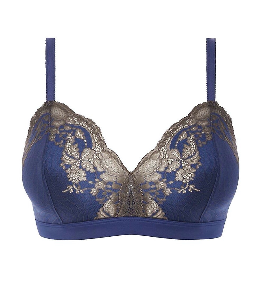 Wacoal Lace Affair Bralette Bra Size 34A 34B Blue Chocolate Non Wired ...