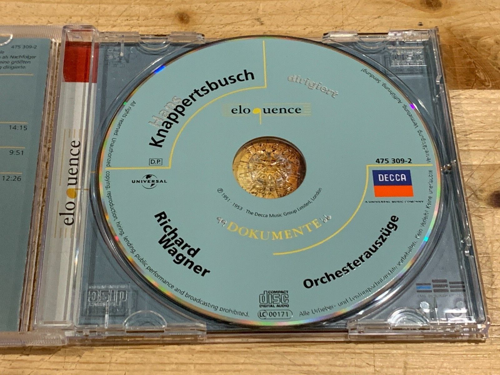Richard Wagner Orchestral Excerpts HANS KNAPPERTSBUSCH Decca CD MINT ...