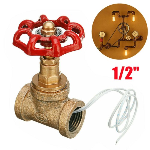 1/2'' Iron Vintage Steampunk Stop Valve Light switch W/ Wire For Table ...