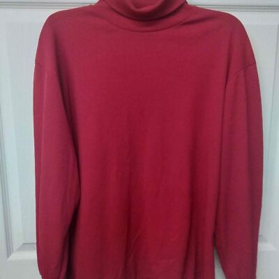 -XL--Red Ribbed Turtleneck Sweater with Cuffed Sleeves | eBay