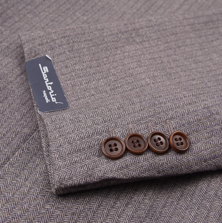 NWT $2995 SARTORIO NAPOLI by KITON Oatmeal Herringbone Wool Sport Coat ...