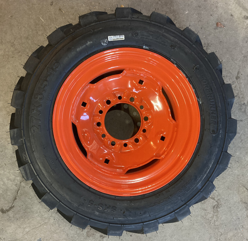 Pair of 2-27X8.50-15 SKS-5 Tires/Rims for Kubota/Kioti Tractor-27-8.50 ...