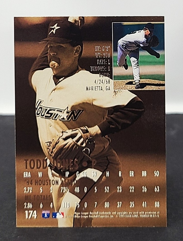 TODD JONES Signed Autographed 1995 Fleer Ultra Baseball Card #174 ...