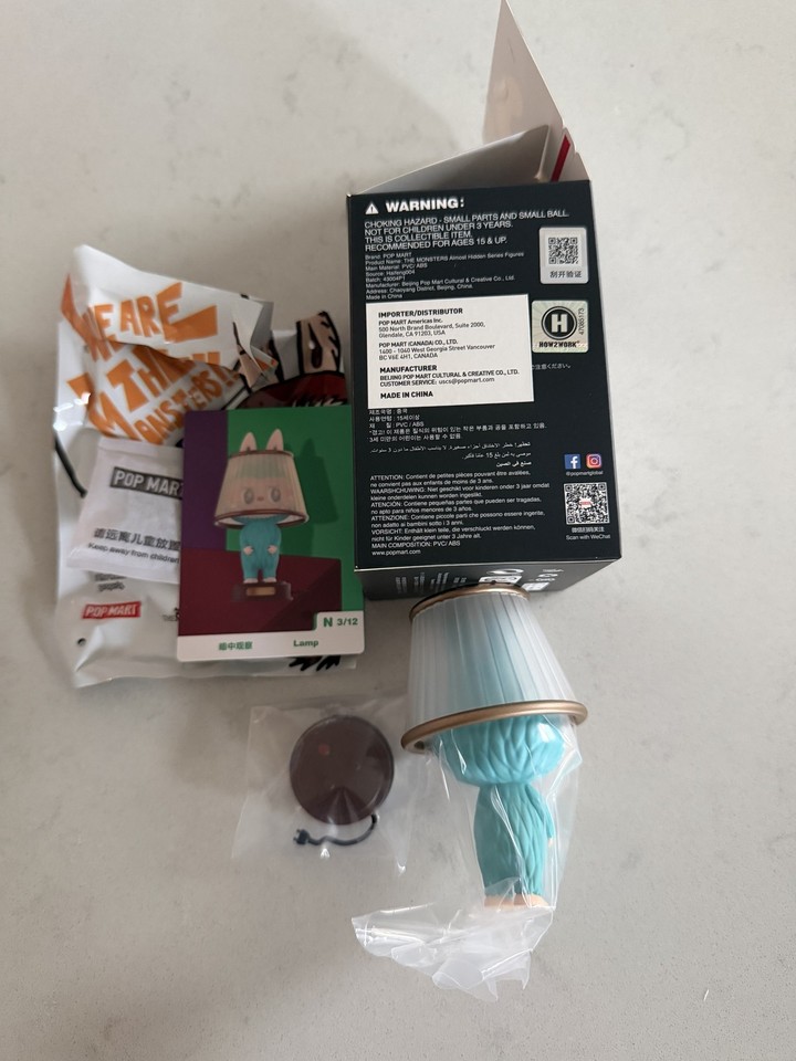 Pop Mart Labubu The Monsters Almost Hidden Lamp Figure USA SELLER New w ...
