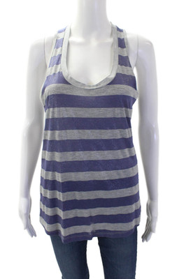 Splendid Womens Scoop Neck Metallic Striped Tank Top Purple Size M | eBay
