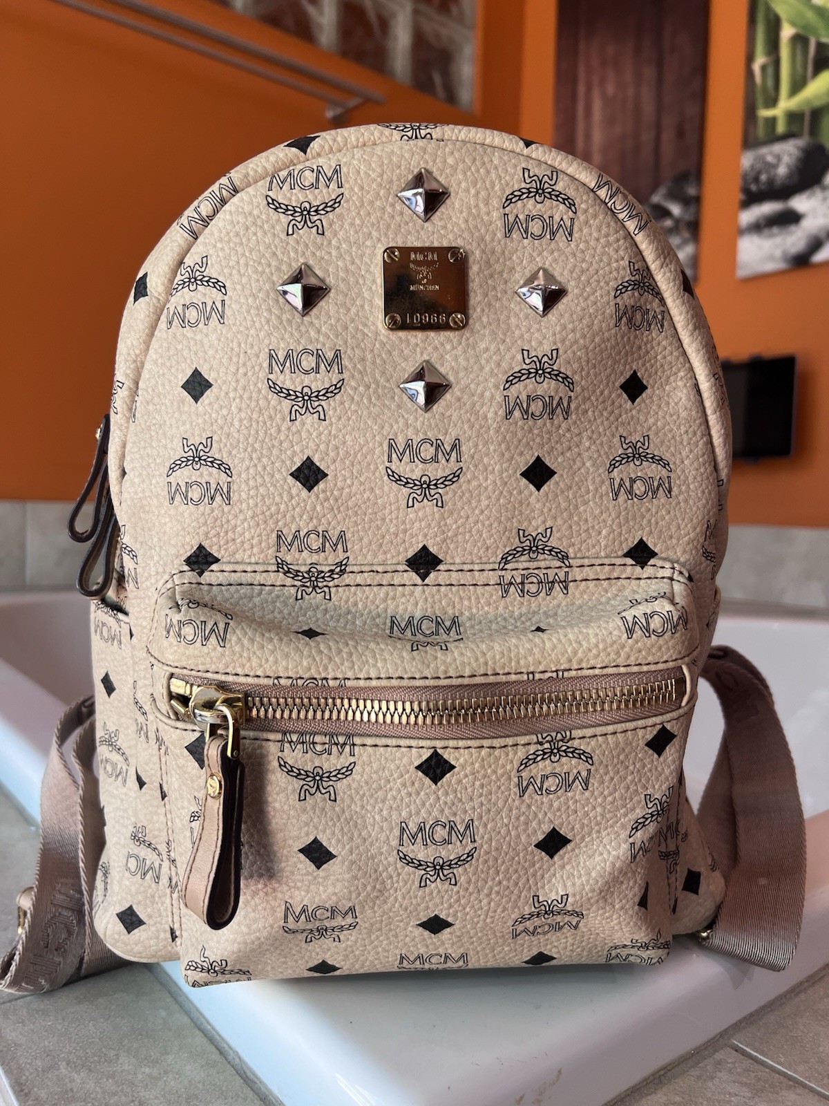 MCM Small Beige Backpack - Gem