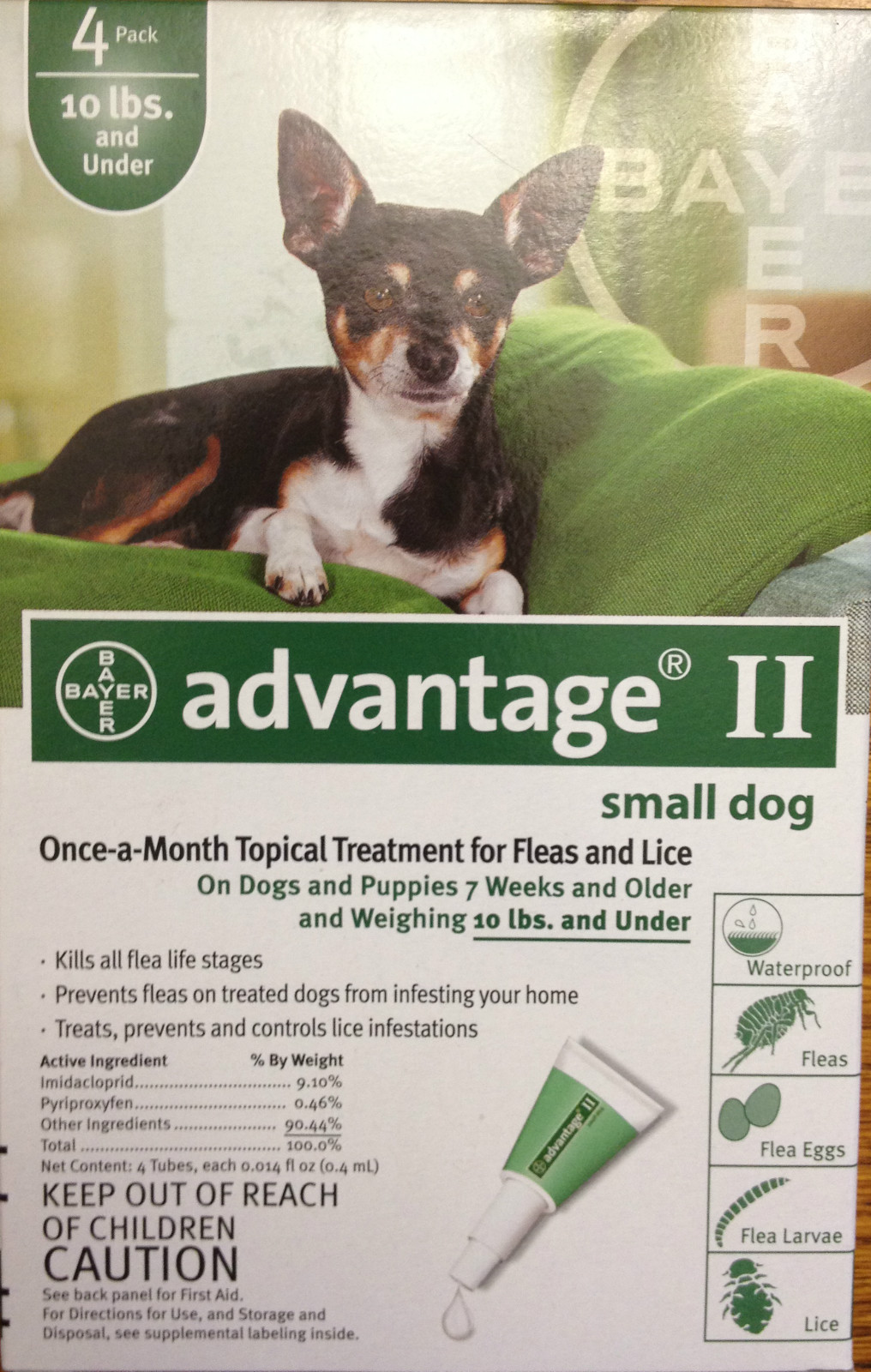K9 Advantage II 10 lb Flea Lice Medicine for Small Dogs Pack K-9 4 ...