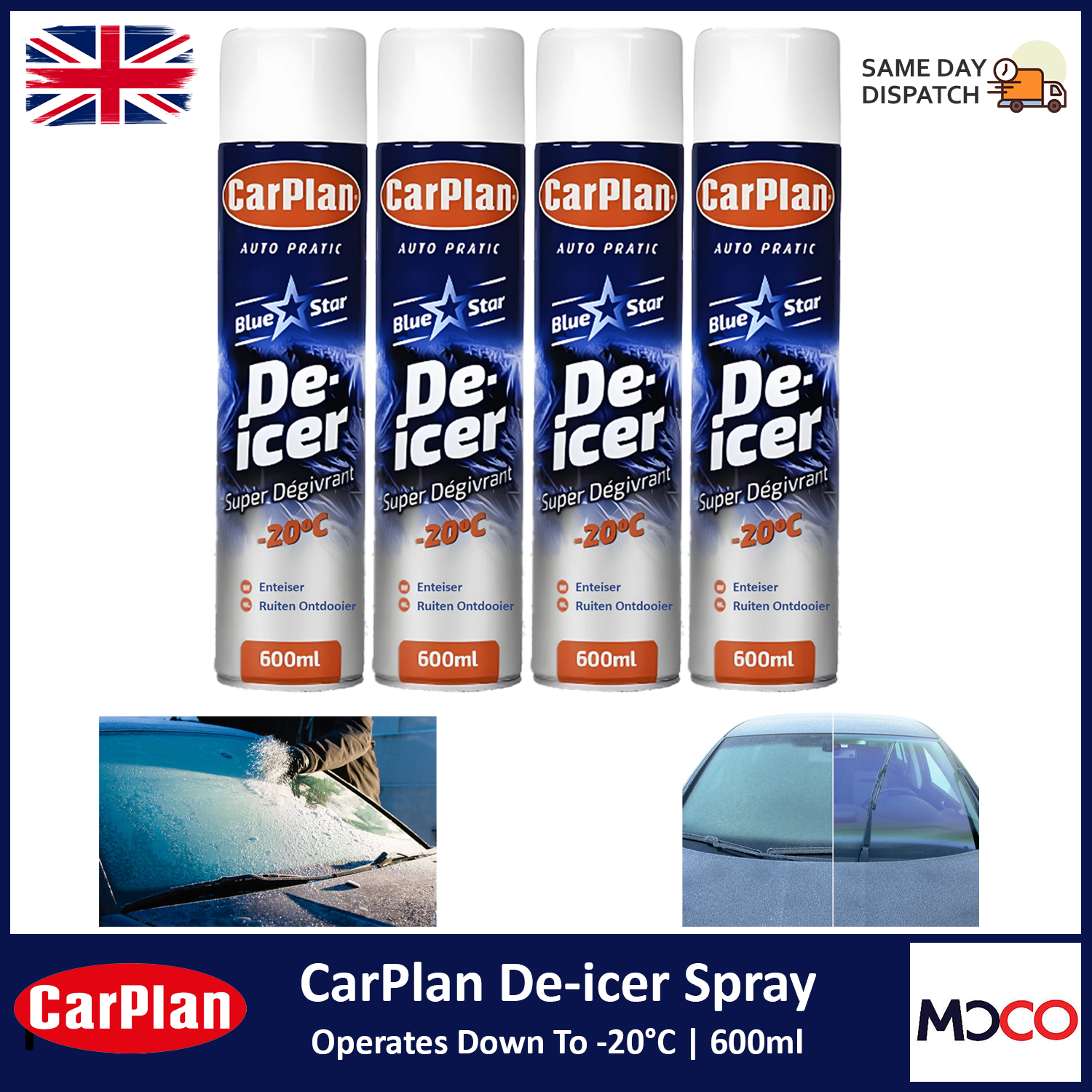 CarPlan Car Window Windscreen Lock De Icer Spray Antifreeze Frost Ice ...