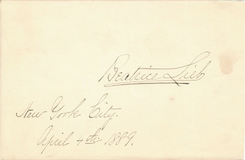 Beatrice Lieb - Signature of the American Actress | eBay