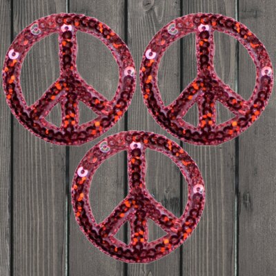 Red Peace Sign Embroidered Patch — Iron On | eBay