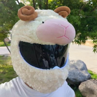 Plush Sheep Motorcycle Helmet Cover Eye Catching Style | eBay Australia