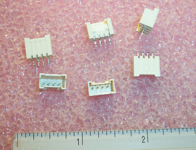 QTY (100) 4 POSITION MALE VERTICAL SHROUDED HEADERS 2mm 35362-0450 ...