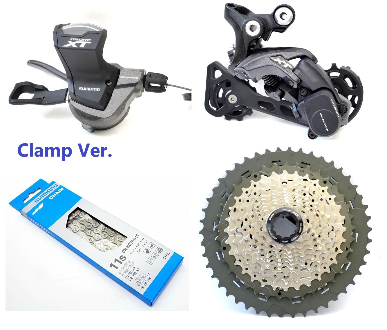 Shimano XT 1x11 Spd CS-M8000 11-46T SL-M8000 RD-M8000 CN-HG701 4 pcs ...
