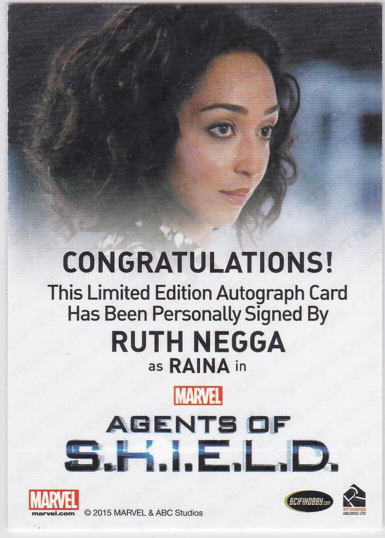 MARVEL: AGENTS OF SHIELD SEASON 1 RUTH NEGGA AS RAINA AUTOGRAPH EL ...