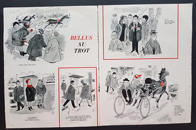 JEAN BELLUS "Aux champs de course" - DESSIN HUMOUR PUBLICITE 1963 - AD ...
