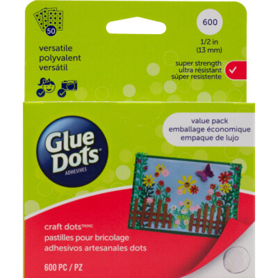 Glue Dots .5" Craft Dot Sheets Value Pack-600 Clear Dots (Pack of 2) | eBay