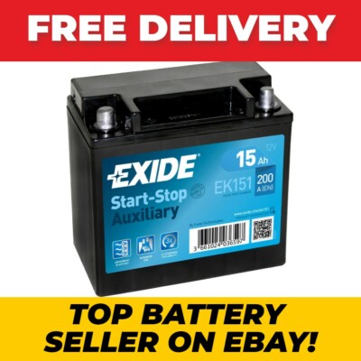 EXIDE EK151 AGM 12V 15AH 200A Auxiliary Battery JAGUAR LAND ROVER CX23 ...