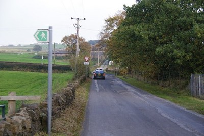 Photo A1 Lane crossing the A676 Affetside This is the lane that comes ...