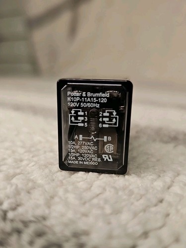 K10P-11A15-120 Plug In Power Relay, 120V AC Coil, 15A Switching Current ...
