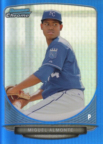 2013 Bowman Chrome Mini Baseball Blue Refractor #302 Miguel Almonte 38/ ...