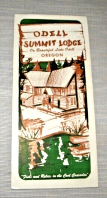 VINTAGE PAMPHLET ODELL SUMMIT LODGE OREGON LAKE ODELL WITH MAP 1950's ...