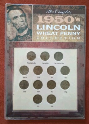The Complete 1950s Lincoln Wheat Penny Collection - Circulated 13 Coins ...