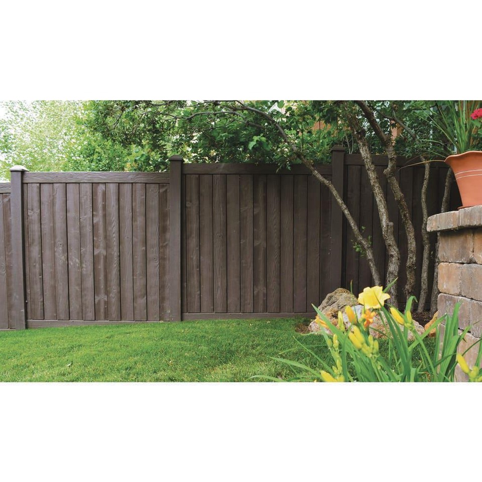 Simtek Composite Fence Panel 6'X6' Ashland Dark/Walnut Brown Privacy ...