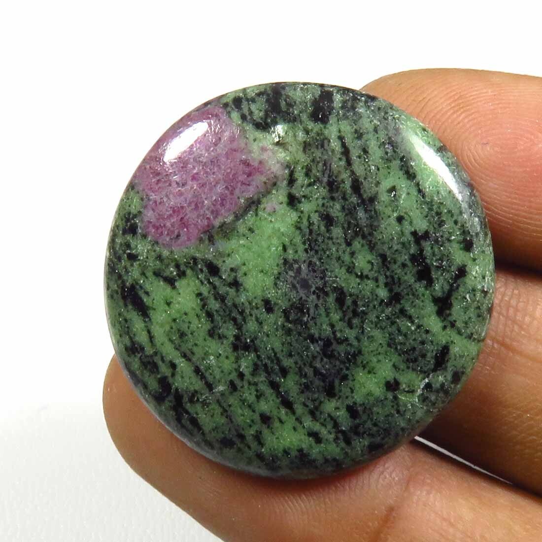 Natural Ruby Zoisite Cabochon 29 mm Plain Round Polished Ruby Gemstone ...