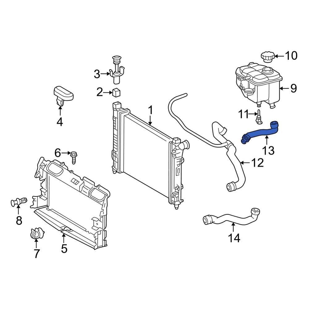Mercedes+w203+%2801-06%29+Expansion+Tank+to+Radiator+Hose+GENUINE ...