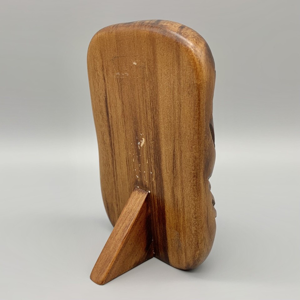 Hand Carved Wood Maori NZ Wheku Decorative Koruru Mask 5.5" Abalone ...