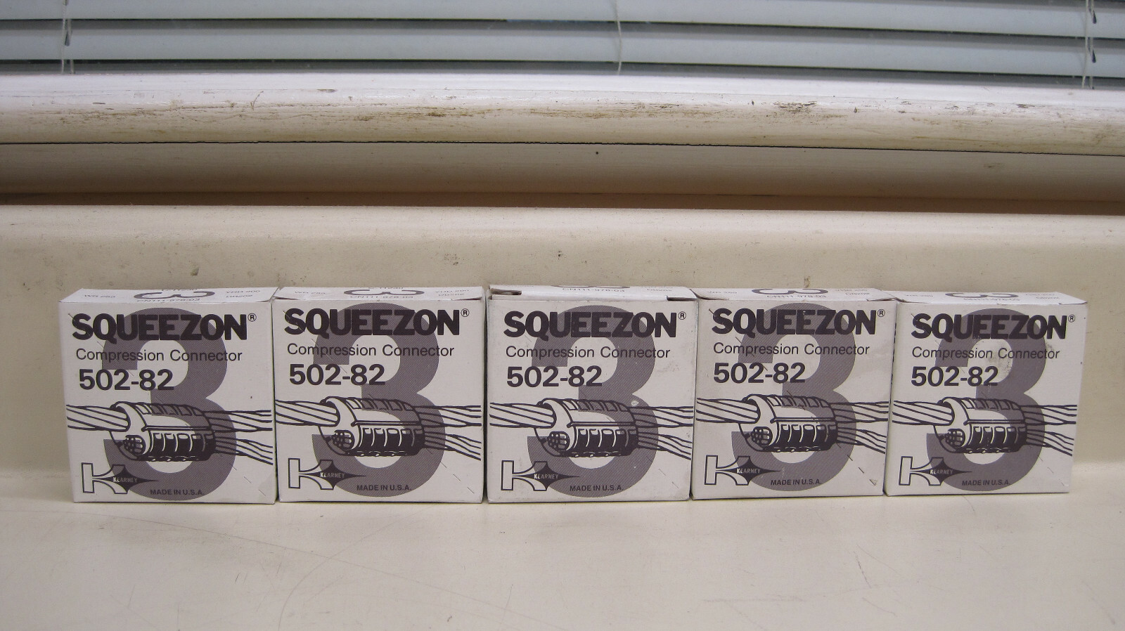 New Lot of 5 Kearney Squeezon 502-82 Compression Connectors Free ...