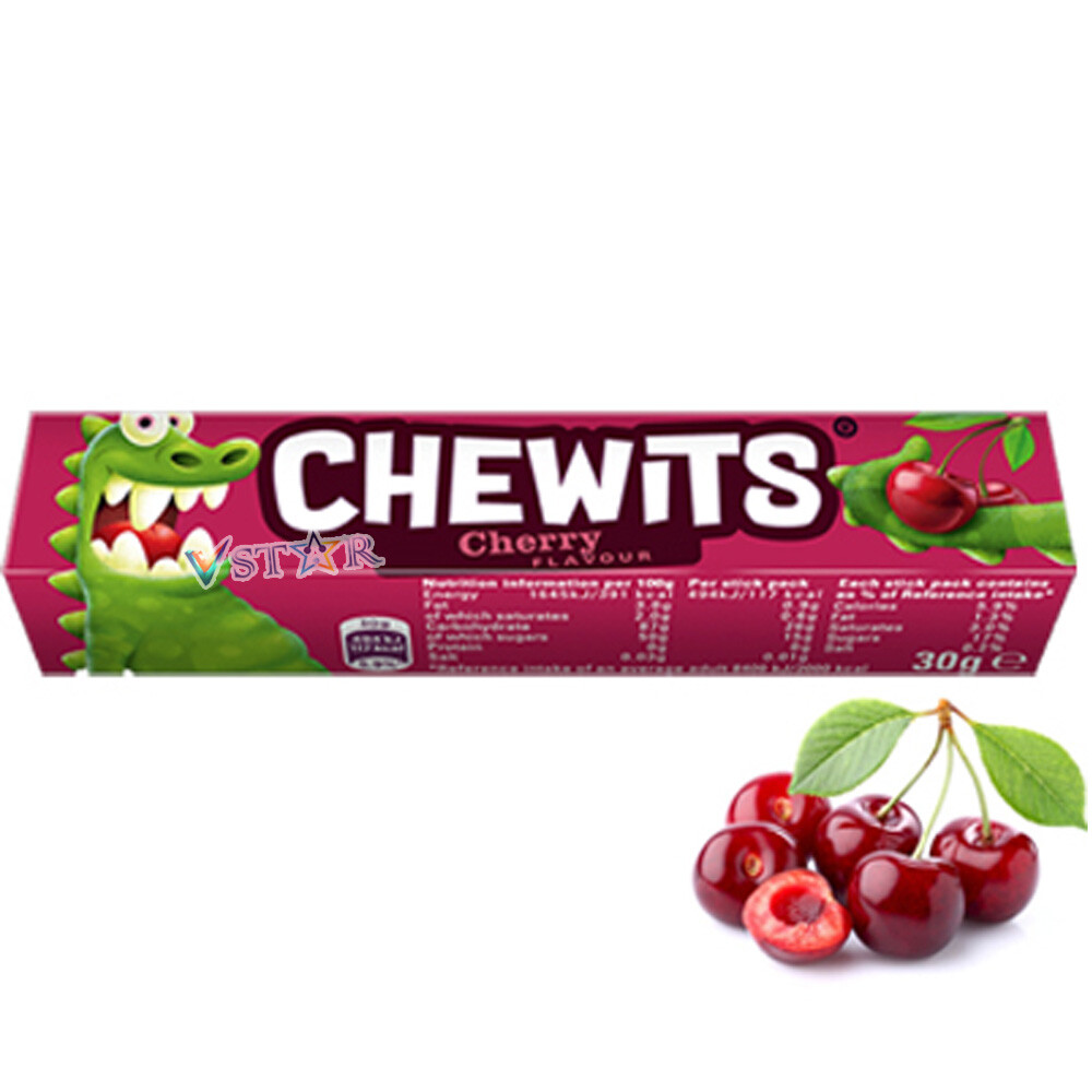 Chewits Cherry Cola Strawberry Blackcurrant Blue raspberry Fruit ...