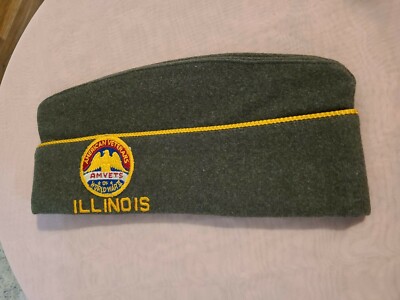 AMVETS Past Commander Side Cap Garrison Millitary Wool Hat WW2 | eBay